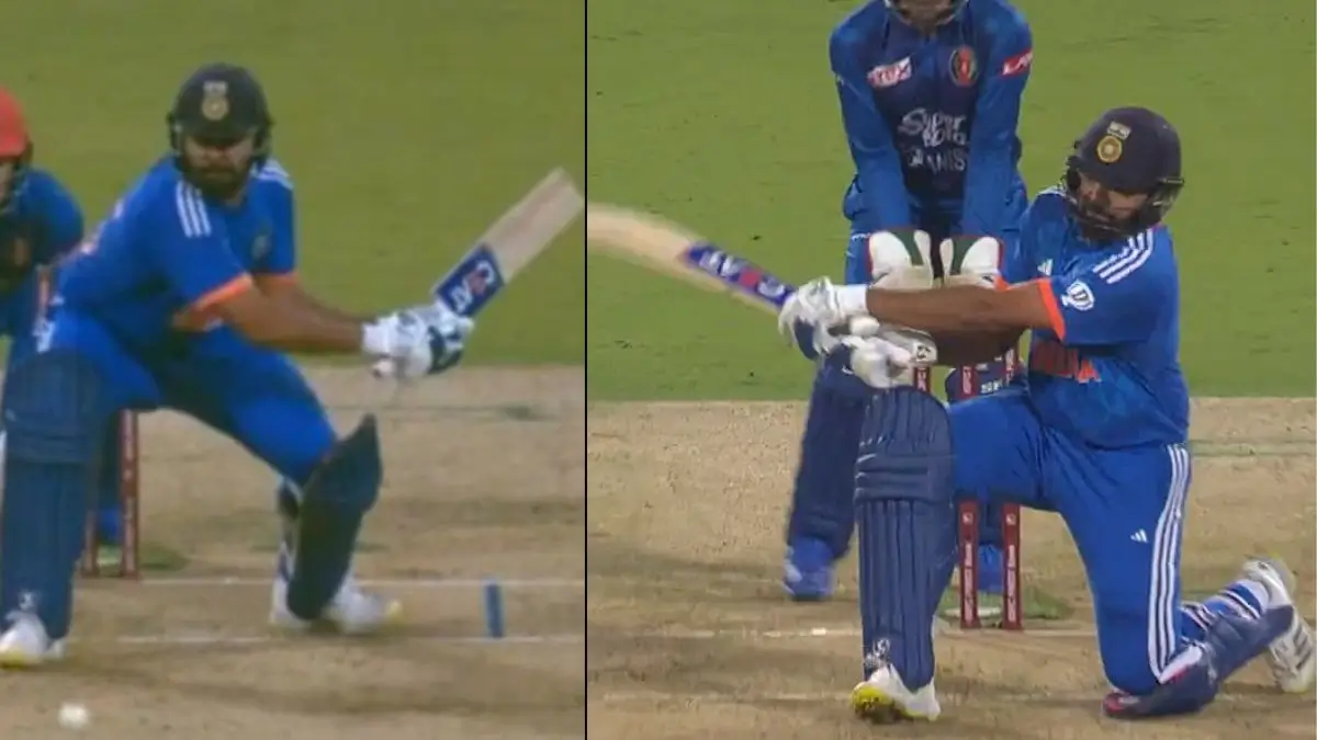 (Watch) Rohit Sharma's unbelievable reverse-hit six wows the crowd ...