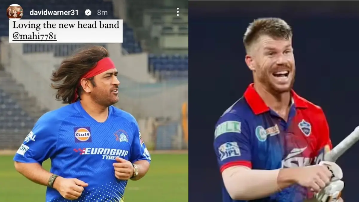 David Warner adores MS Dhoni's retro hairstyle for IPL 2024 - Crictoday