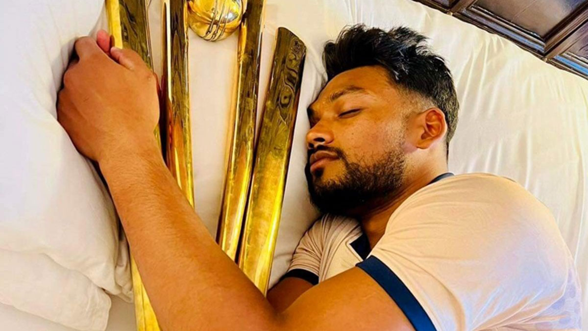 Bangladesh captain Najmul Hossain Shanto sleeps with trophy after ...